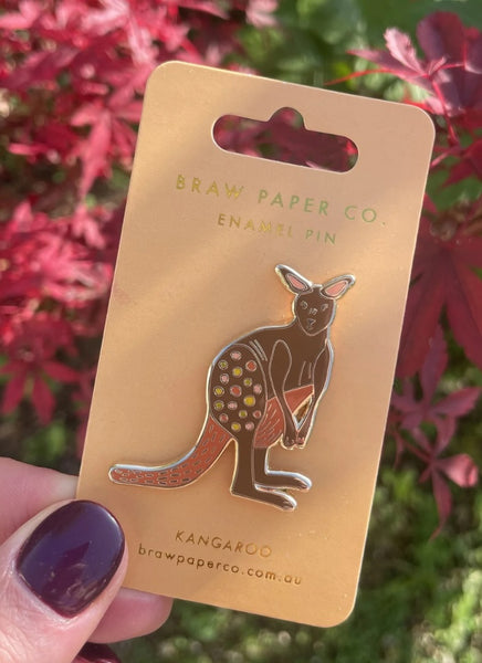 Kangaroo Enamel Pin – Paper Parrot