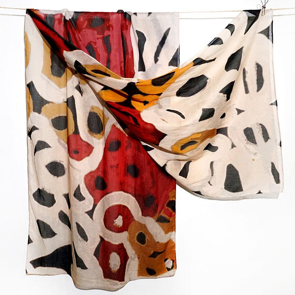 Organic Cotton Scarf - Anmanari Brown – Paper Parrot