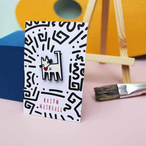 Keith Hairball Enamel Pin – Paper Parrot